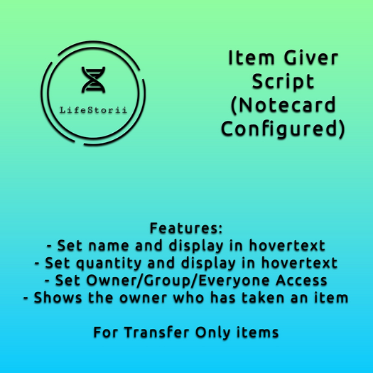Second Life Marketplace - LifeStorii - Item Giver Script